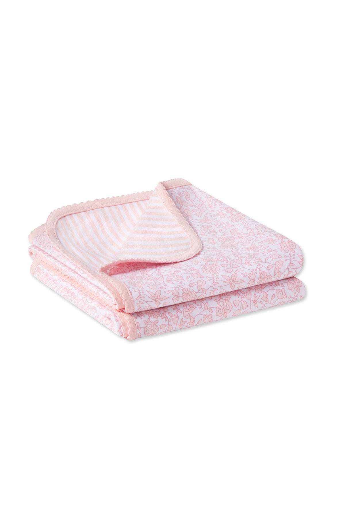 Reversible English Rose Baby Blanket - LAKE